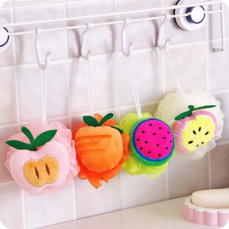 Fruit Shape Bath Ball Cute Large Size Anti-scatter Back Rub Shower ...
