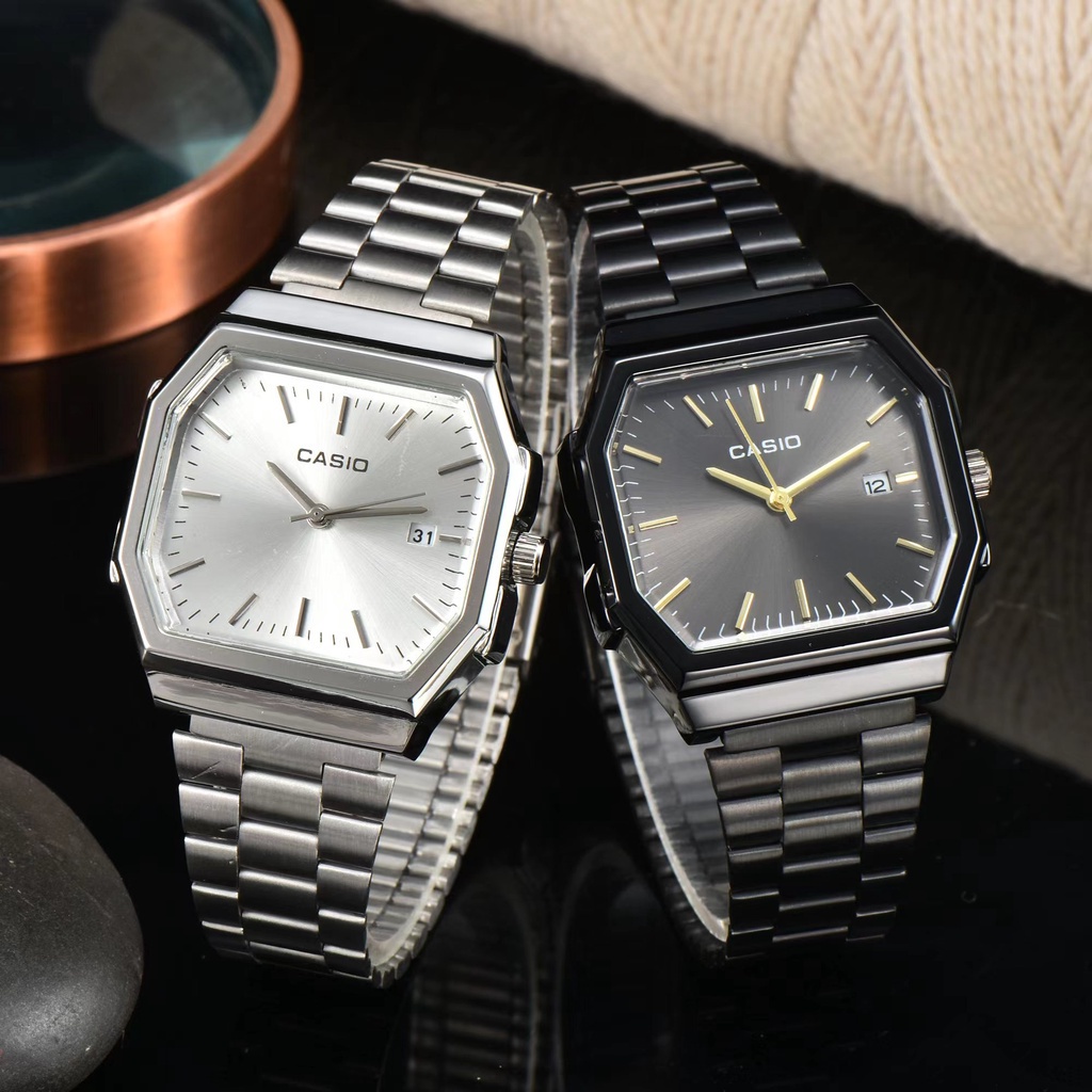 Fashion Casio Vintage Silver Stainless Steel Band Men Watch / Women ...