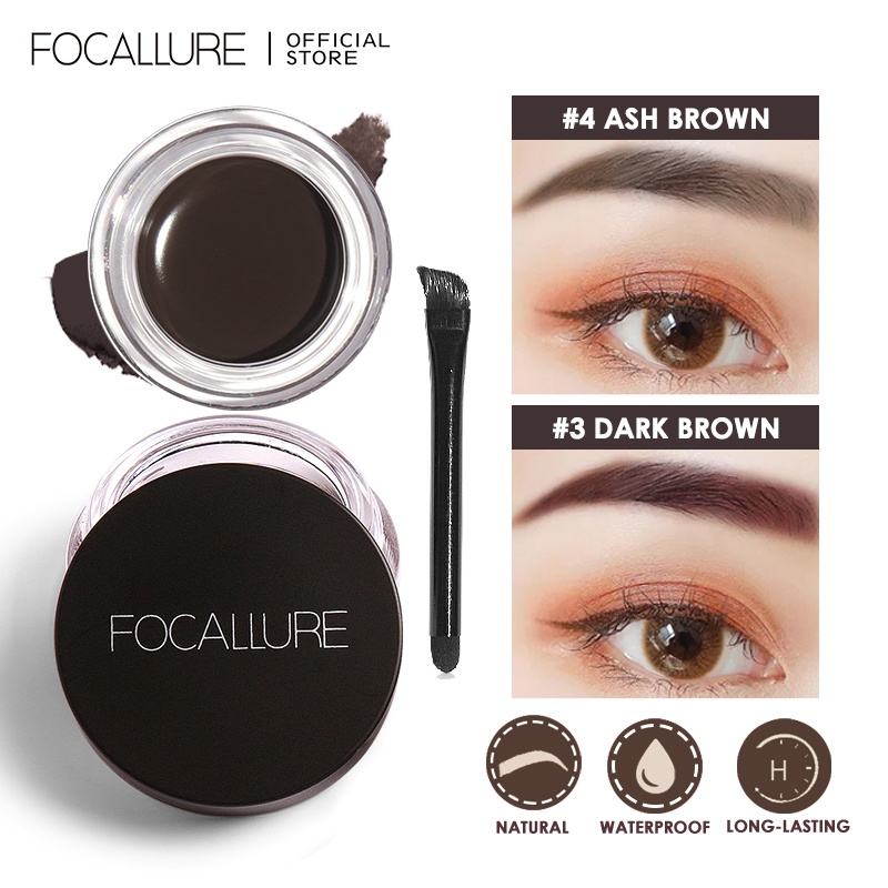 FOCALLURE 5 Colors Eyebrow Cream Gel Makeup With Brush Eyebrow Powder ...