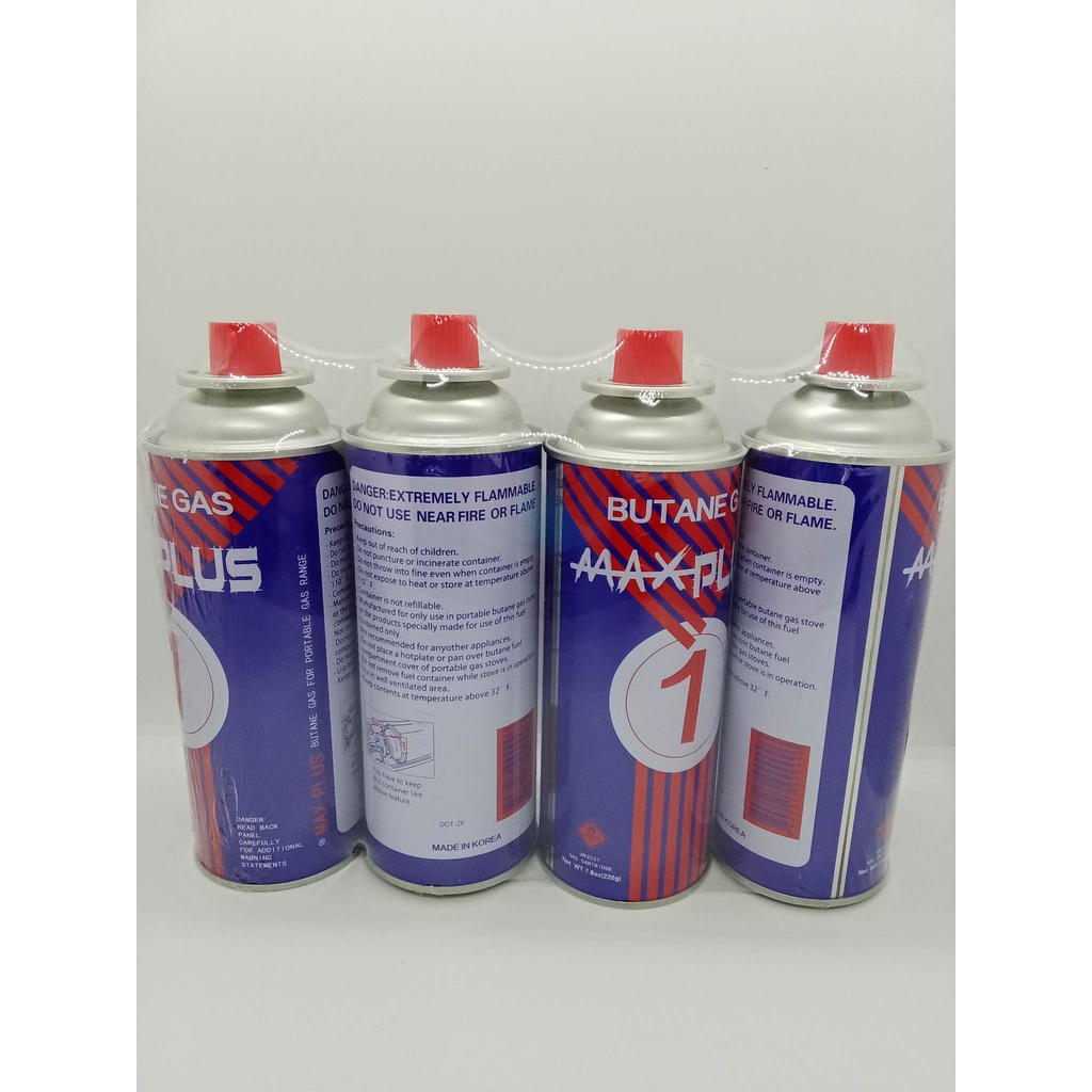 MAXPLUS/BUTANE GAS FOR PORTABLE GAS STOVE WT.220G | Shopee Philippines