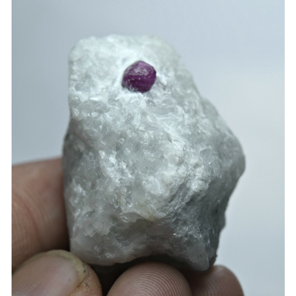 33 Grams Natural Fully Terminated Pinkish Red RUBY Crystal on Matrix ...