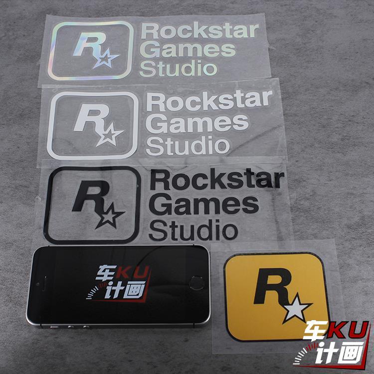GTA5 Game Merchandise Rockstar Logo Creative Spoof Car Sticker ...