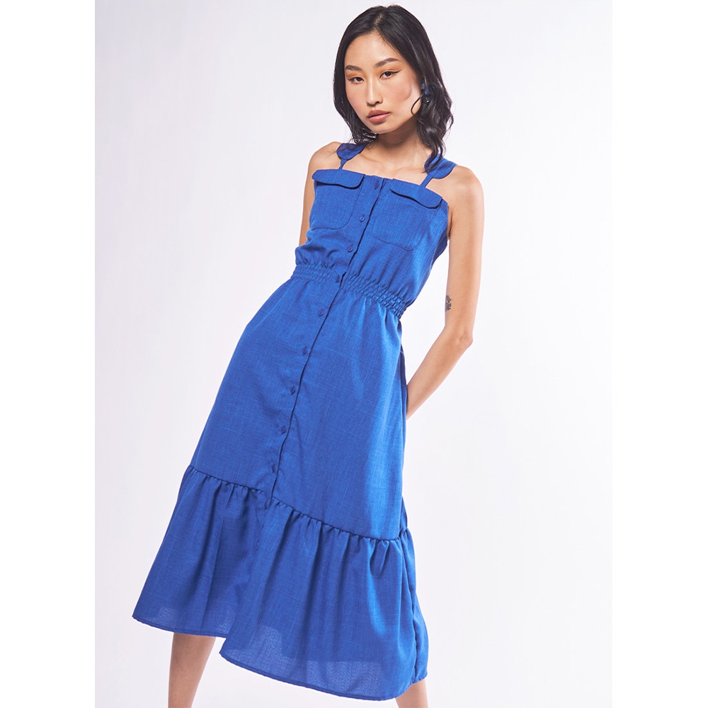 Yuna Sleeveless Dress (R.Blue) | Shopee Philippines