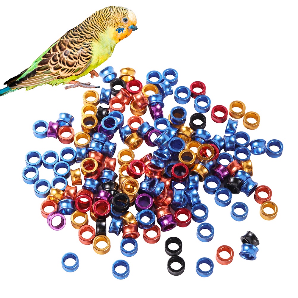 100 Pcs Love birds foot ring 4/4.7/5/6/7mm Aluminum Bird Foot Ring for ...