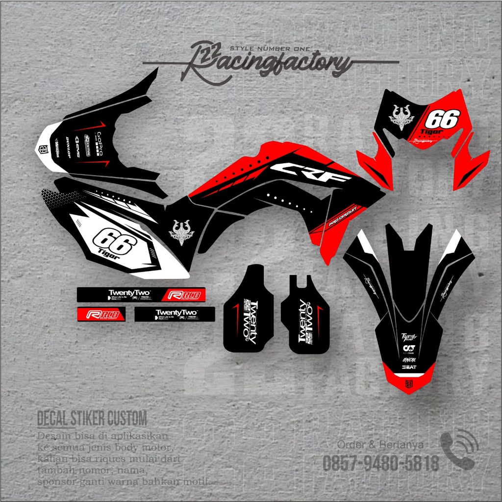 Custom CRF FULLBODY Sticker DECAL Can Add Name/Number/SPONSOR | Shopee ...