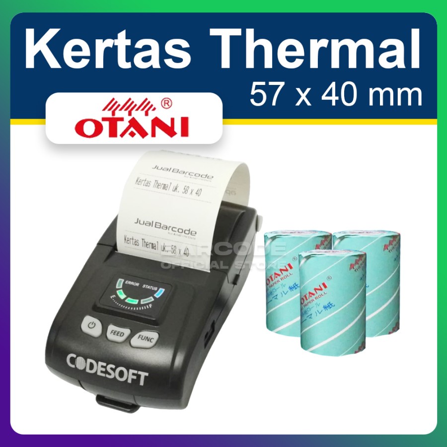 BLACK OTANI THERMAL PAPER 57x40 - 57 x 40 MM - 57x40mm - TERMAL ...
