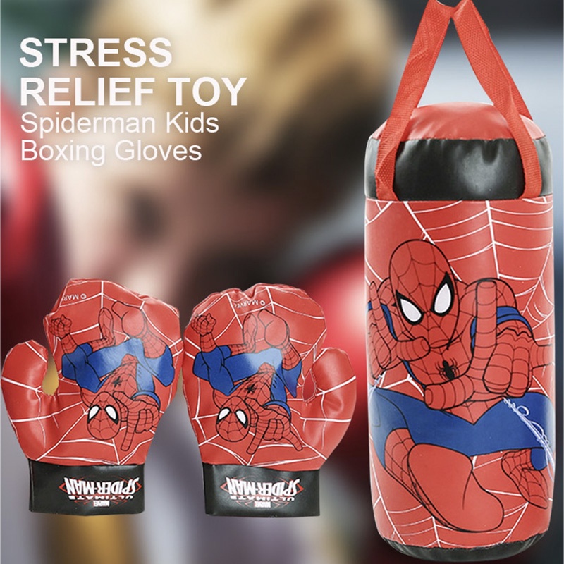 3PCS Toys For Kids Boxing Bags And Boxing Gloves Spiderman Punching Bag ...