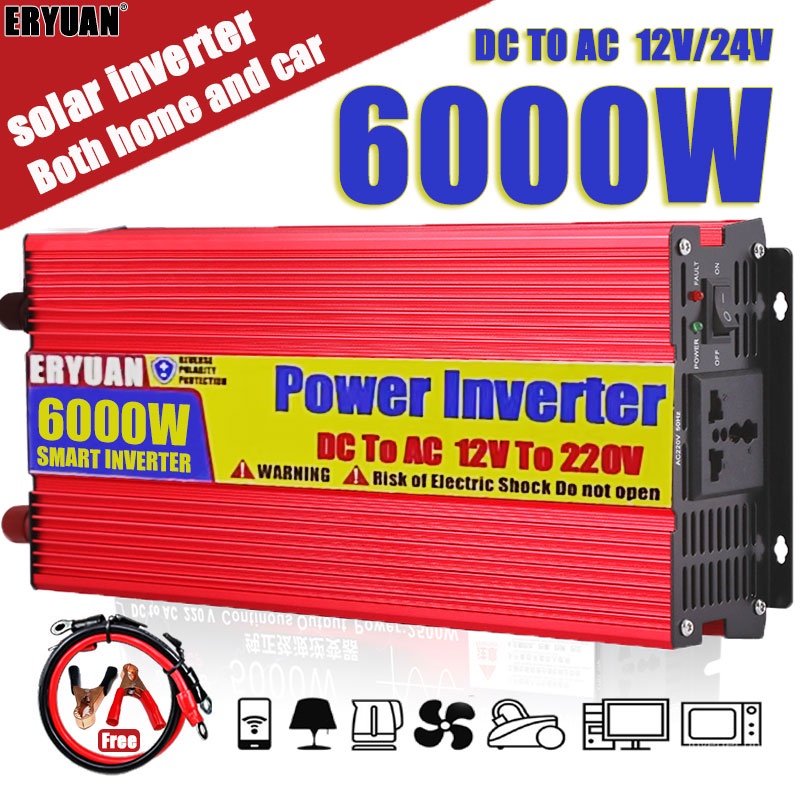 ERYUAN power inverter 6000W inverter 12v to 220v heavy duty set inverter 24v to 220v original ...