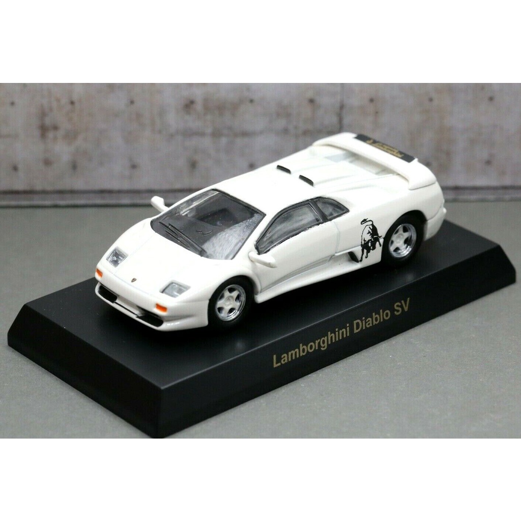 (Premium rubber wheels) Kyosho 1/64 LAMBORGHINI DIABLO SV WHITE model ...