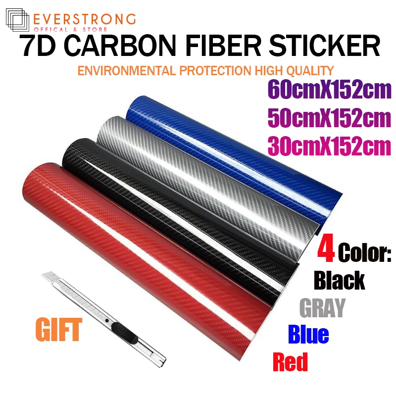 Car Carbon Fiber Sticker Waterproof Motorcycle Decal Multi Size 7D ...
