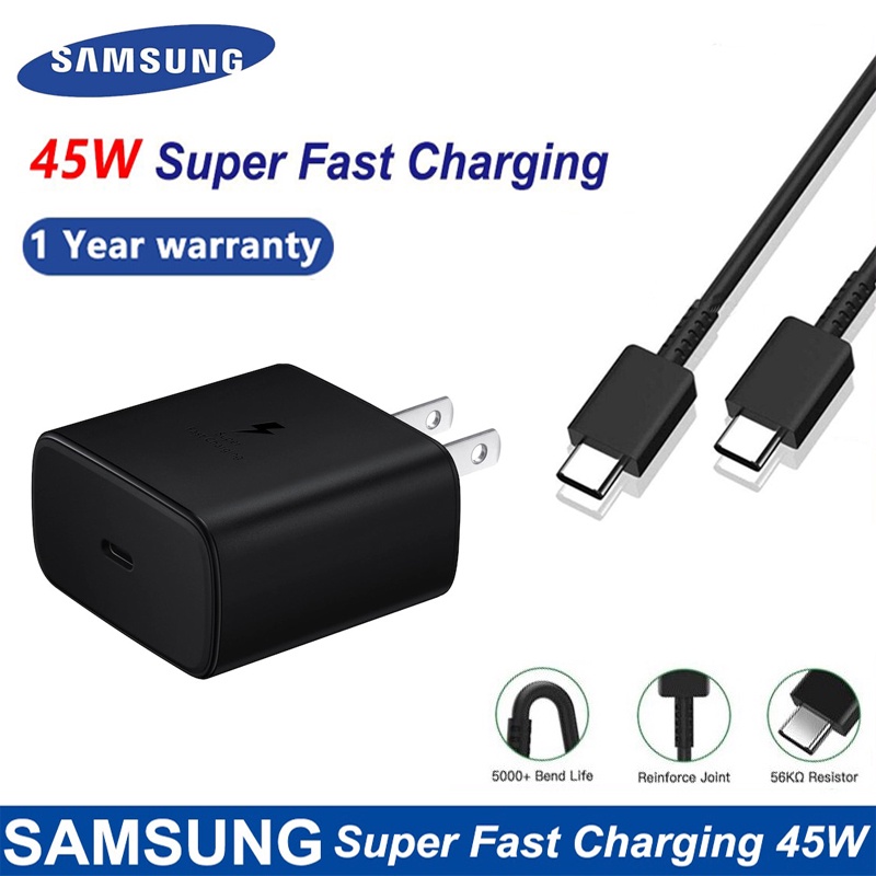 Samsung 45W USB-C Fast Charger Super Fast Charging Power Adapter Type C Cable | Shopee Philippines