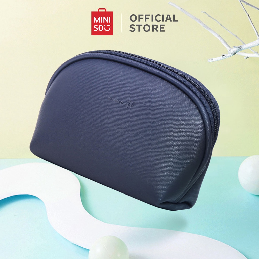 Miniso Official Plain Cosmetic Pouch Bag Simple Shell Shaped Cosmetic ...