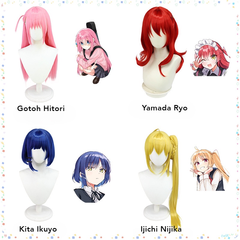 Red Pink Wig for BOCCHI THE ROCK Gotoh Hitori Anime Wig for Women ...