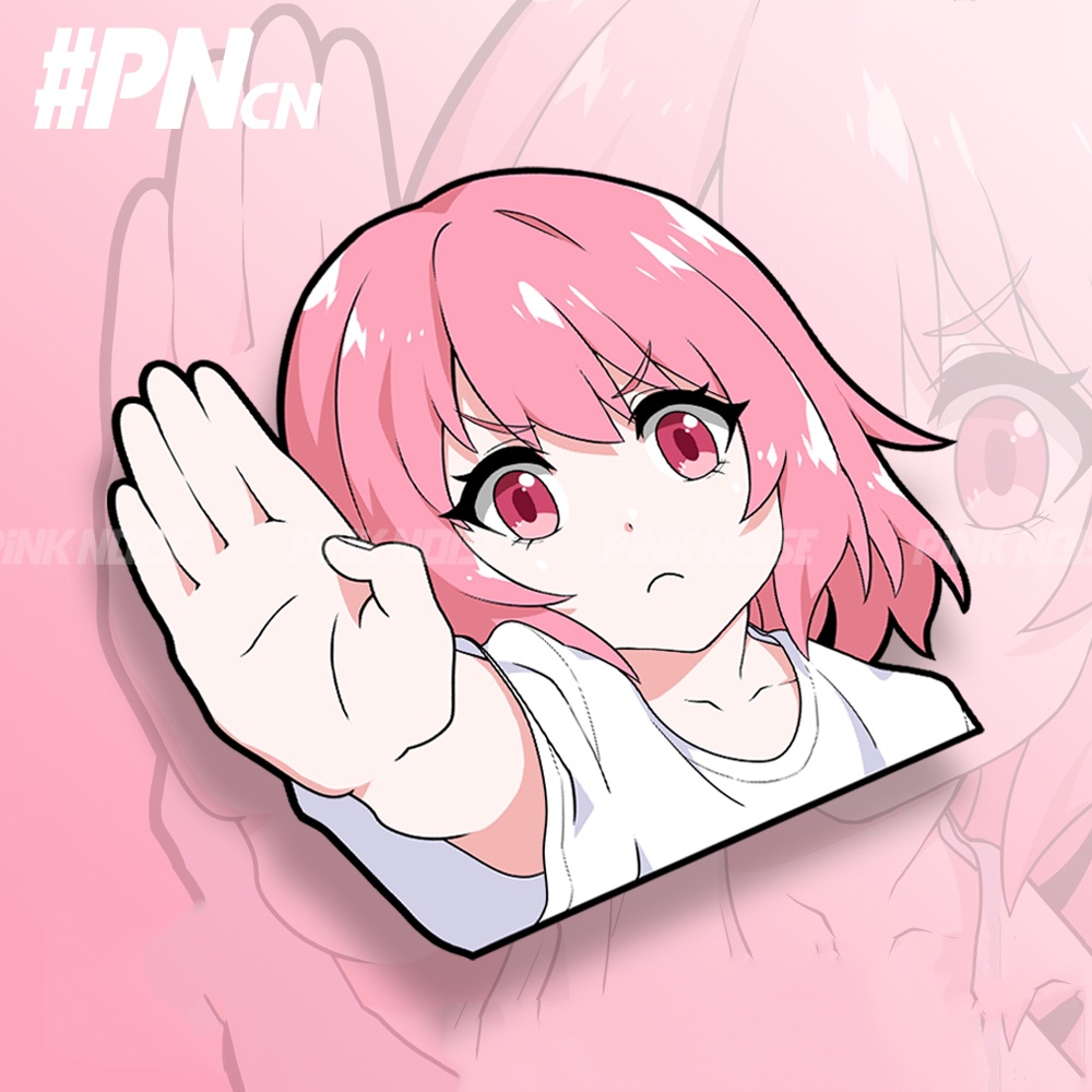 Car Slap Decals Anime Pink Girl Sticker JDM Racing Helmet Motorcycle ...