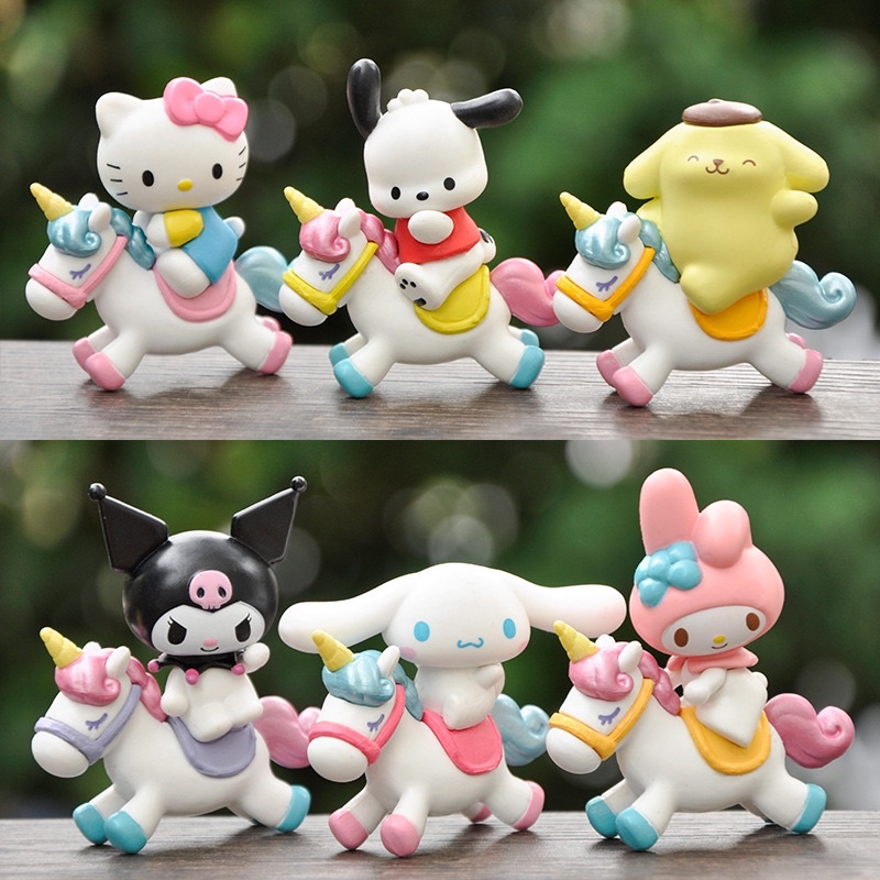 sanrio Cartoon Characters Model Figures Collectible Dolls Set Of 6 ...