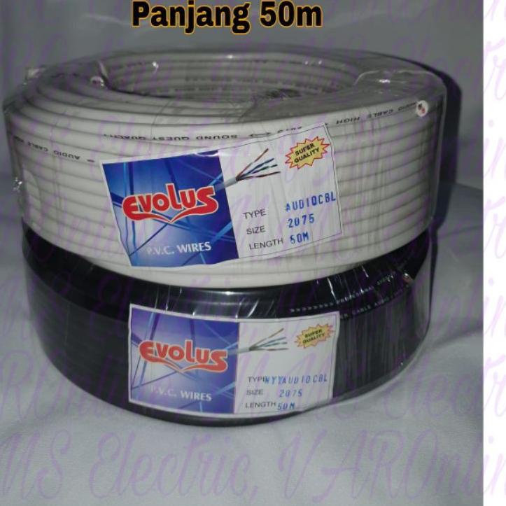 PUTIH HITAM 0power Cable 2x0.75 Fiber White/Black Evolution/Hyo-Nyyhyo ...