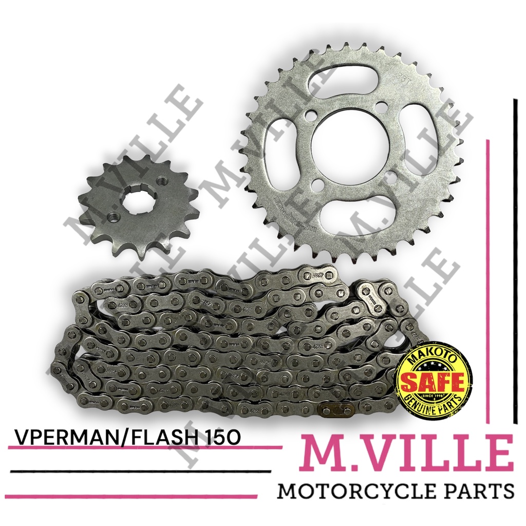 Keeway VPERMAN / FLASH 150 sprocket and chain Set | Shopee Philippines