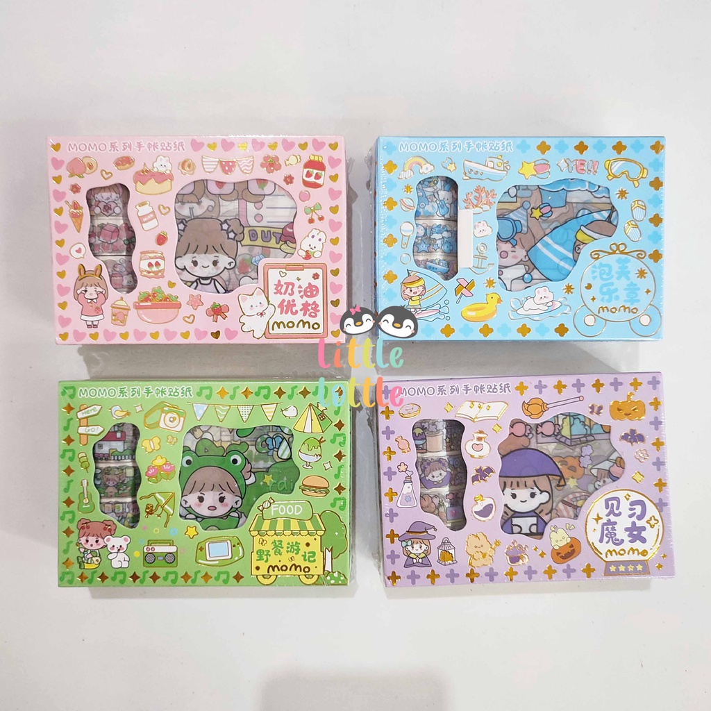 2D Viral Momo Stickers Cute Korean PVC Waterproof Aesthetic Small Box ...