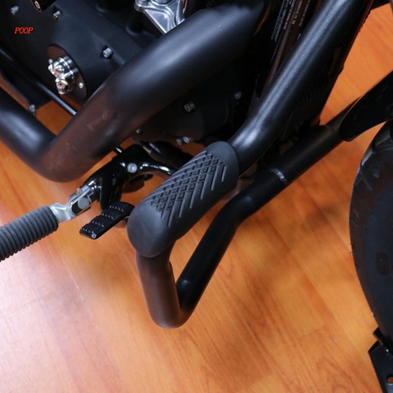 POOP Universal Crash Bar Knee Legs Protector Cover Engine Guard Rubber ...