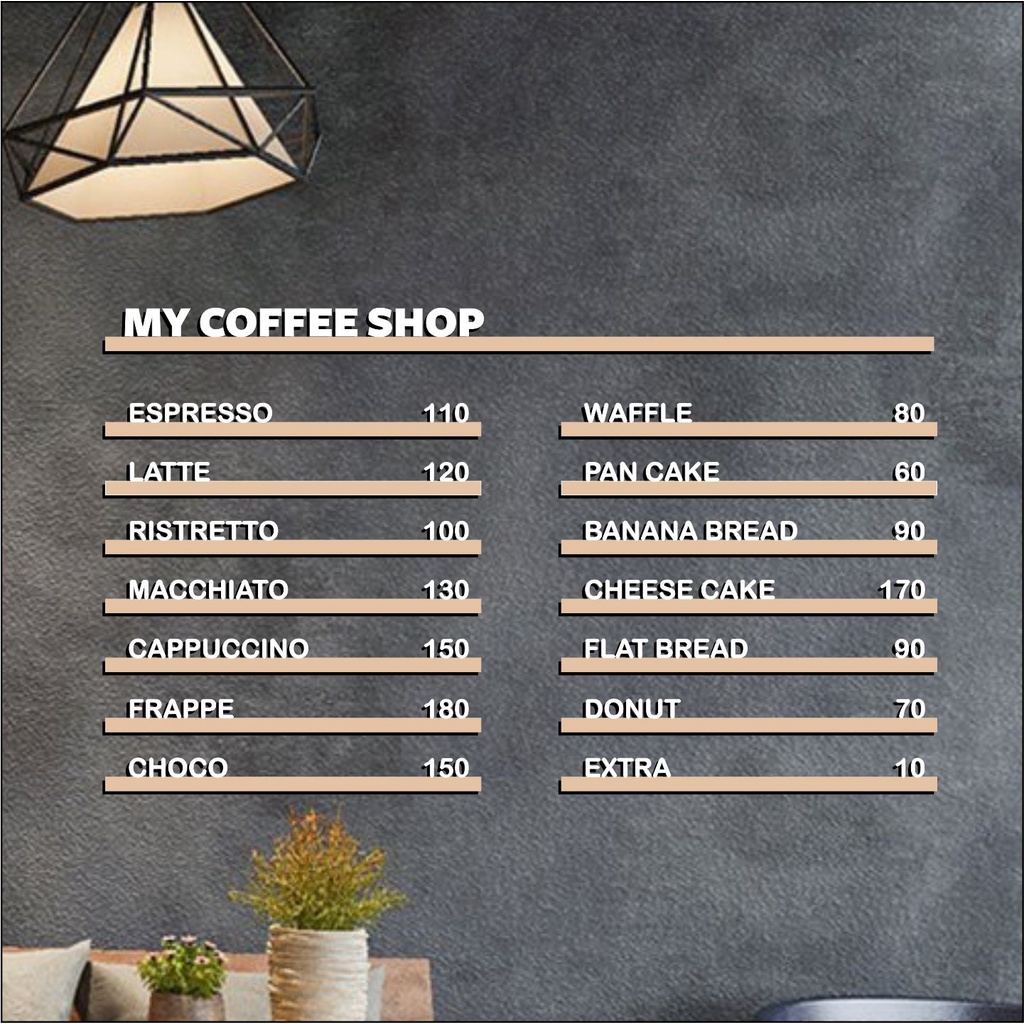 Contemporary Menu / Design Custom Plastic WHITE Letters / Coffee Menu ...