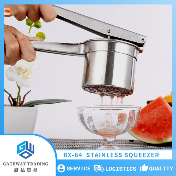 Multi-purpose Stainless Steel Squeezer Pro Juicer Masher Potato Garlic ...