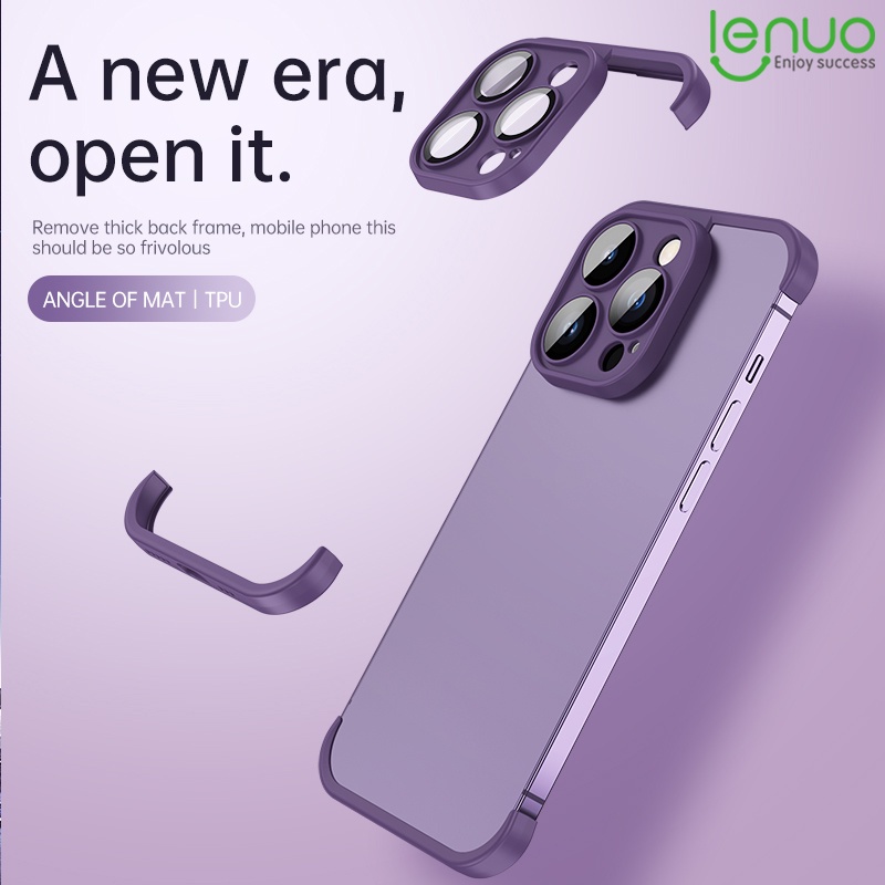 LENUO Luxury Borderless With Lens Film Protector Corner Pads Soft TPU ...