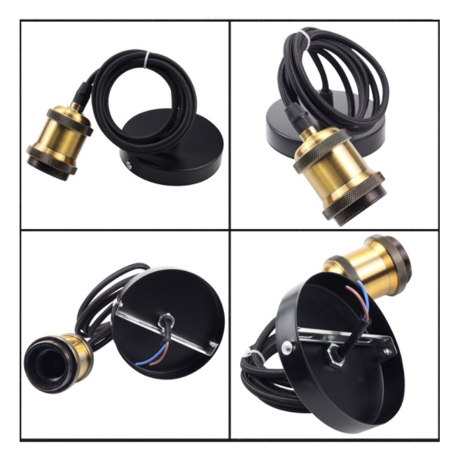 Retro Pendant Lamp Cap Hanging Wire Suspended Aluminum Lamp Cap E27 ...