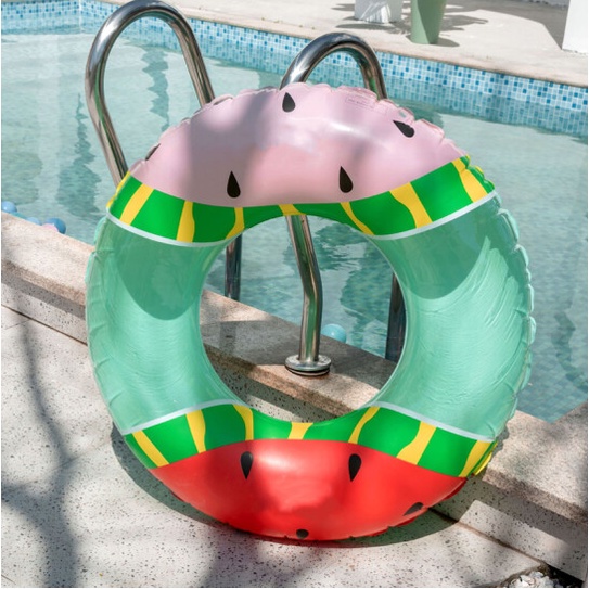 PVC Watermelon Inflatable Swimming Pool Ring Tube with Handles for ...