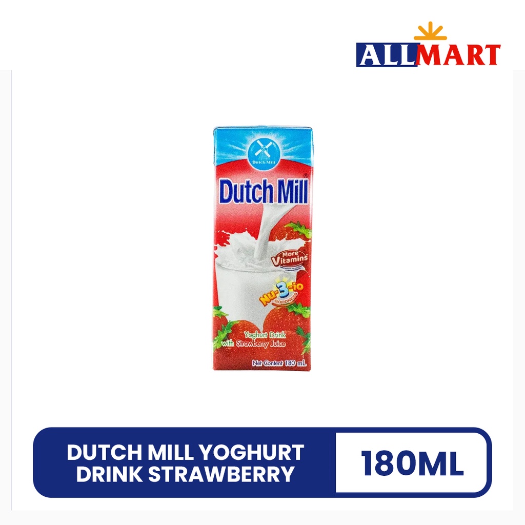 Dutch Mill Yoghurt Drink Strawberry 180ml | Shopee Philippines