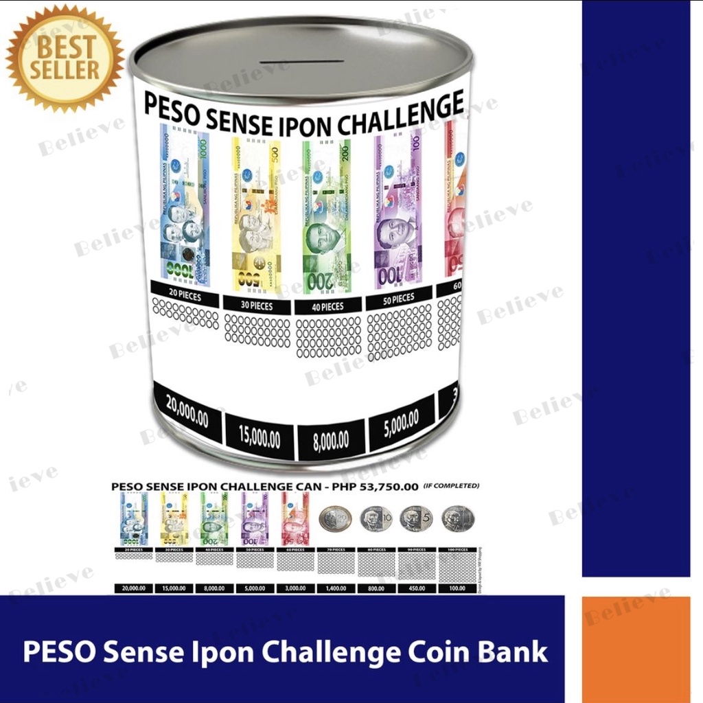 Ipon challenge peso sense ipon challenge 2025 coin bank alkansya coin ...