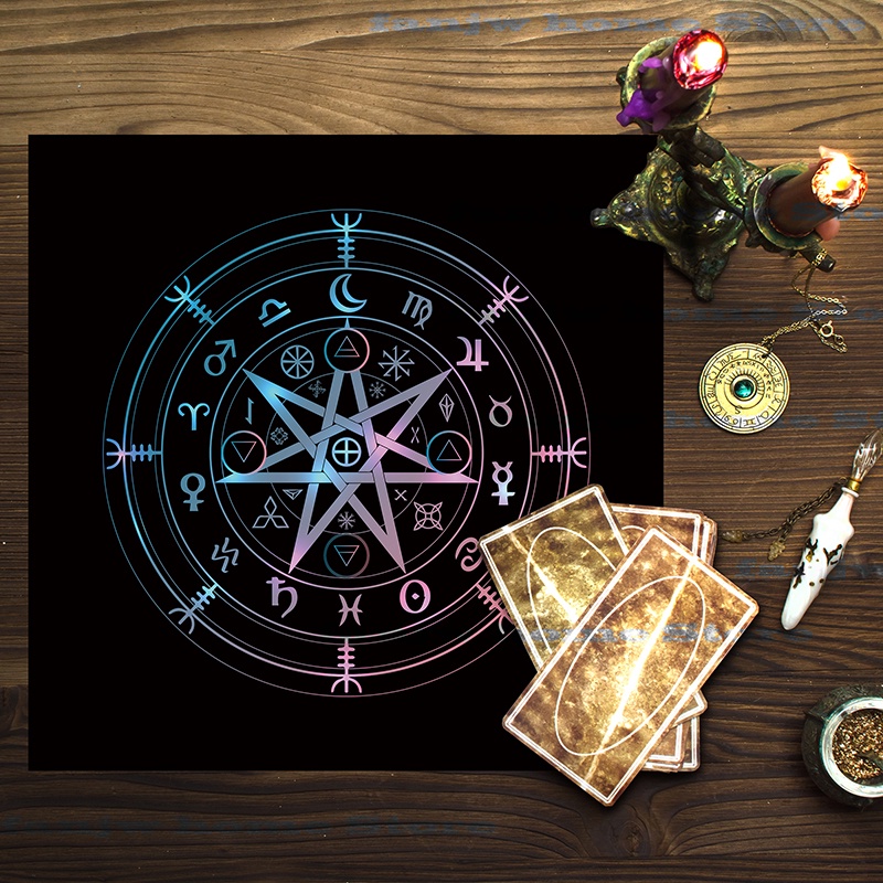 Home Decor 2023 Planetary Magic Circle Tarot Tablecloth Altar Cloth ...