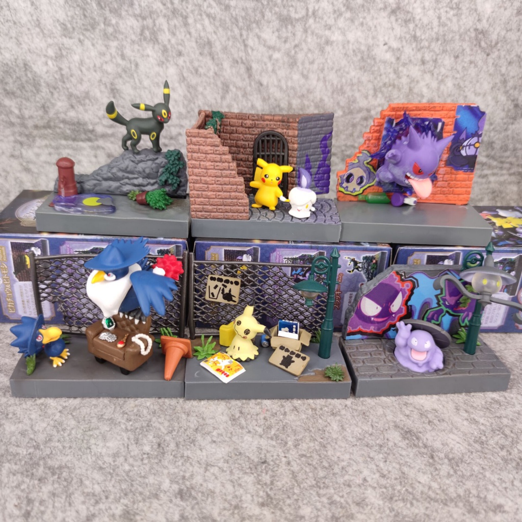 6pcs Pokemon Anime Figure Pikachu Gengar Umbreon Cartoon Movie ...