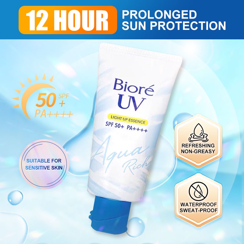 Biore uv sunscreen sun block sun SPF 50+ gel tinted skin aqua face and body beauty of joseon ...