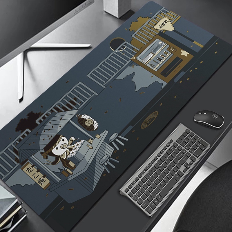 900X400 Kawaii Computer Mouse Pad Black Anime Mousepad Company Large ...