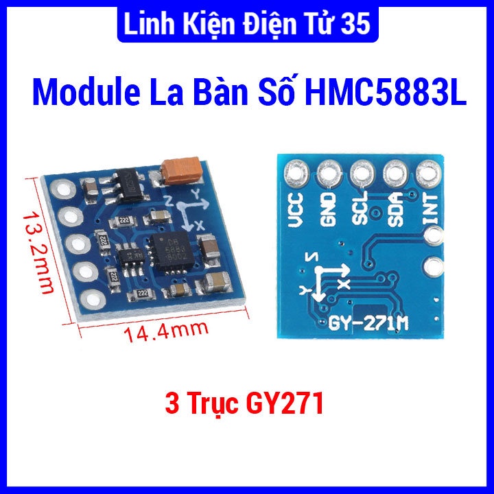 Components of digital compass Module using HMC5883L 3-axis chip GY271 | Shopee Philippines
