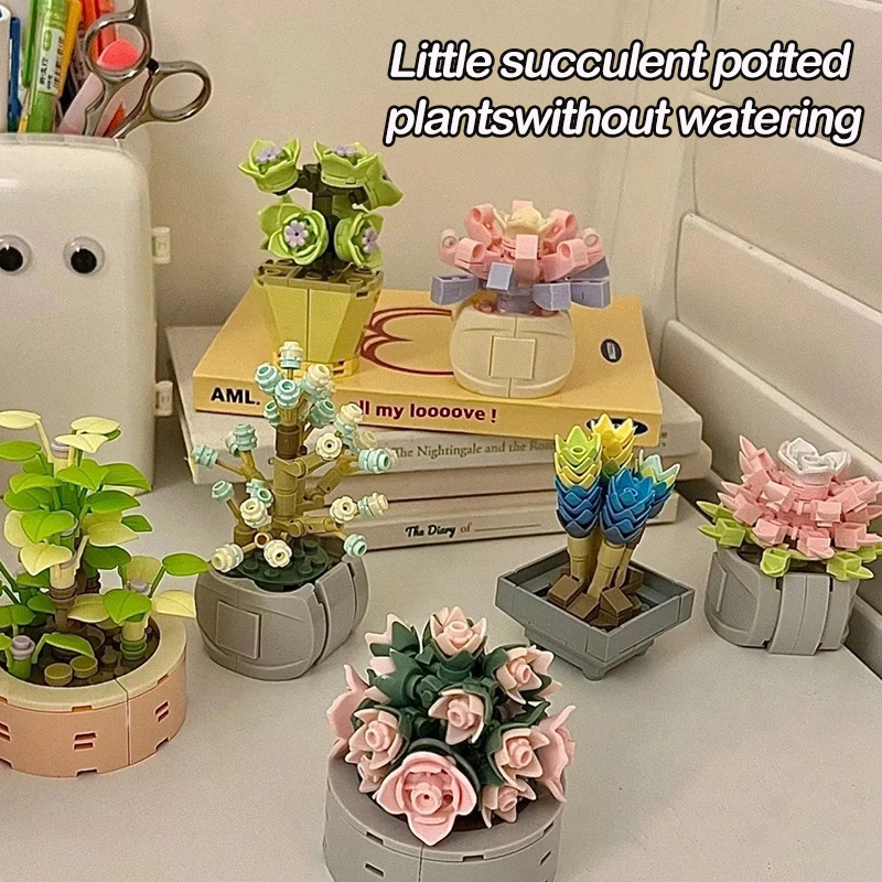 DIY Building Blocks Toy Flower Potted Plant Bouquet Educational Early ...