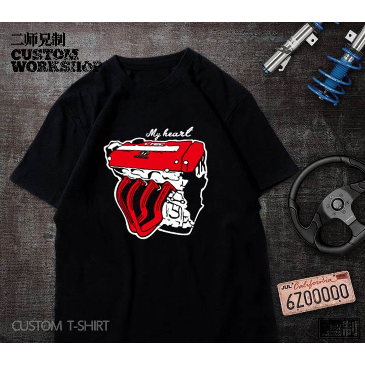 Customized Engine t-Shirt vtec Turn Red Head k24 k20 Civic Accord ...