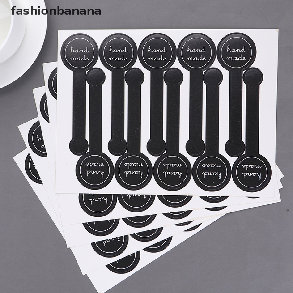 FBPH Bless 50Pcs "Hand Made" Black Sealing Sticker Packaging Sticker ...