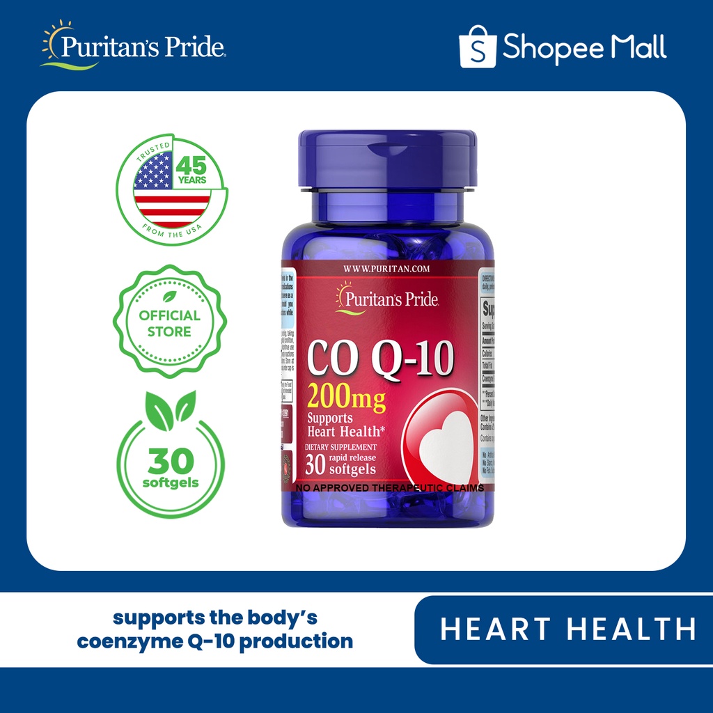 Puritan's Pride Co Q-10 200 mg 30 softgels | Shopee Philippines