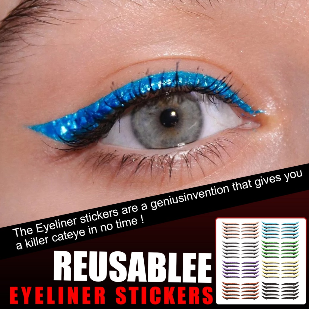 Flash Double Eyelid Eyeliner Stickers Silver Bright Makeup Eye Pad ...