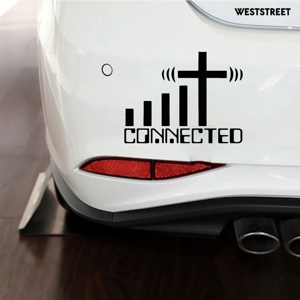 【WT】Connected Cross WiFi Christian Car Vehicle Reflective Decals ...