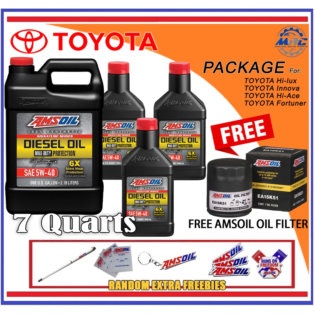 AMSOIL Signature Series Max Duty 5W40 7 quarts FREE Oil Filter for ...