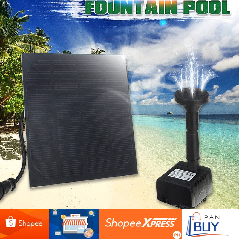180 L/h Solar Panel fountain Powered Water Pump Set | Shopee Philippines