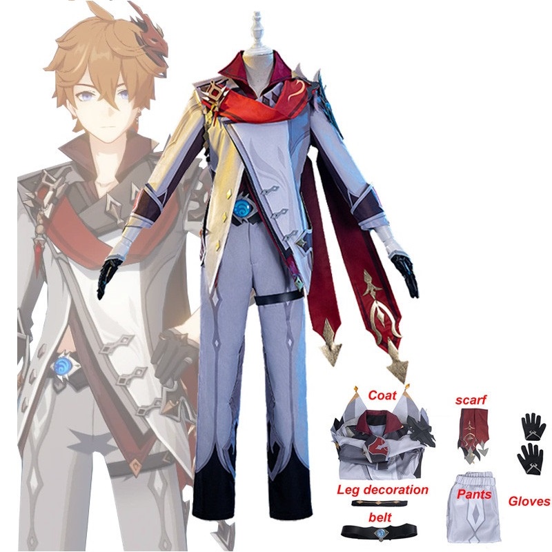 Genshin Impact Tartaglia Cosplay Costume Anime Full Set Clothes ...
