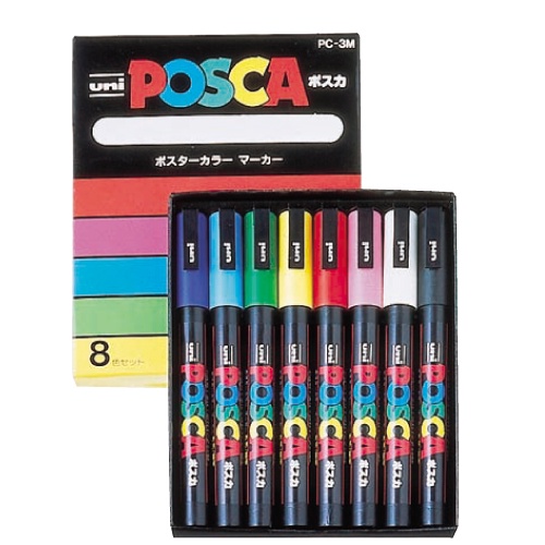 Uni-Ball POSCA Fine Point 8 Color Set PC3M8C, Made in Japan | Shopee ...