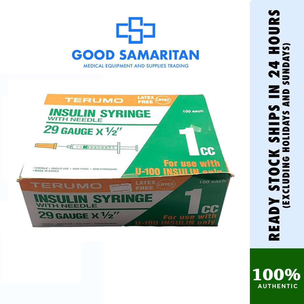 Terumo Insulin Syringe 1/2cc or 1cc / 29G or 30G (Per box) | Shopee Philippines