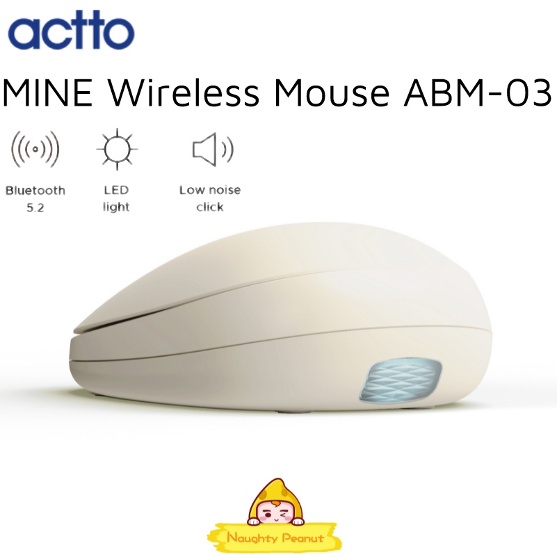 ACTTO Wireless Optical Mouse ABM-03,Bluetooth 5.2 connect,Intuitive LED ...