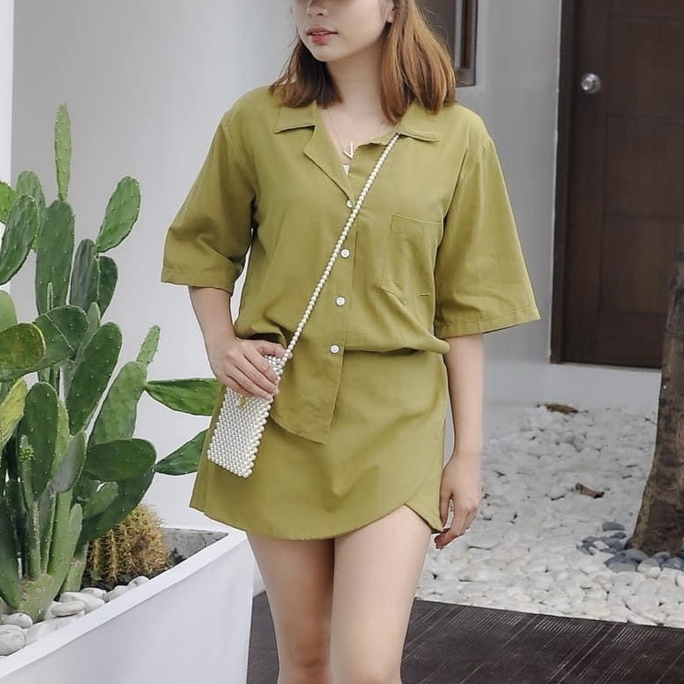 HappyStylesPh - Linen Polo Top and Skorts Coordinates Set Terno ...