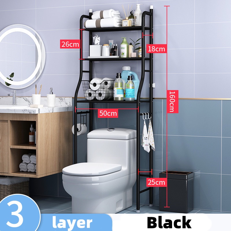 3-Tier Bathroom Space Saver Toilet Shelf Rack Storage Bathroom Shelf ...