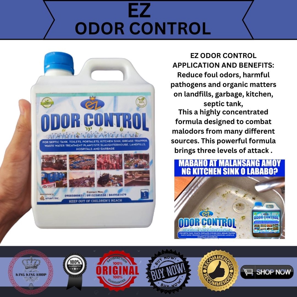 Ez Odor Control 1 Liter | For Septic Tank, Toilets,Kitchen Sink and ...